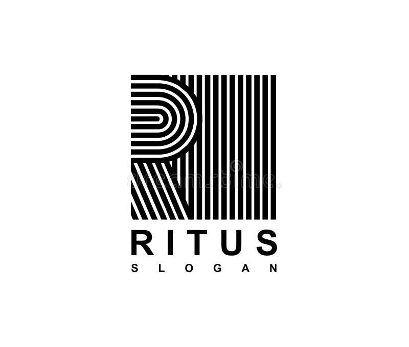 Capital Letter R is Inscribed in a Square.. Modern Template for ...