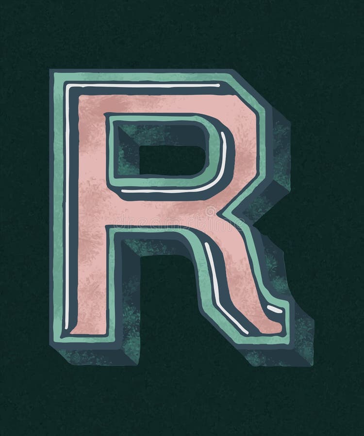 Capital Letter R Vintage Typography Style Stock Vector - Illustration ...
