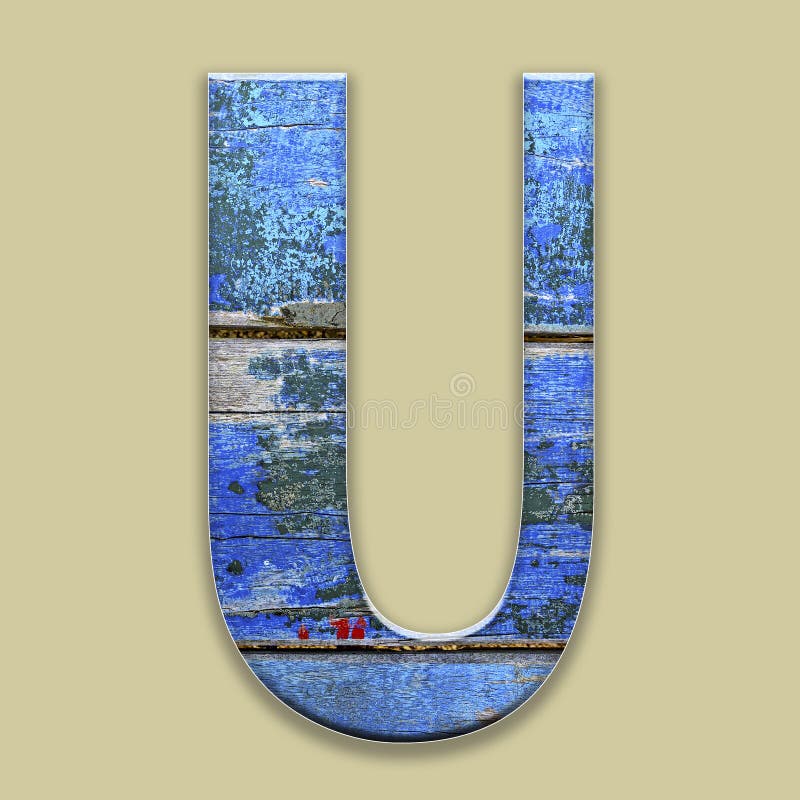Capital Letter U , Design Painted Wood Stock Image - Image of character ...