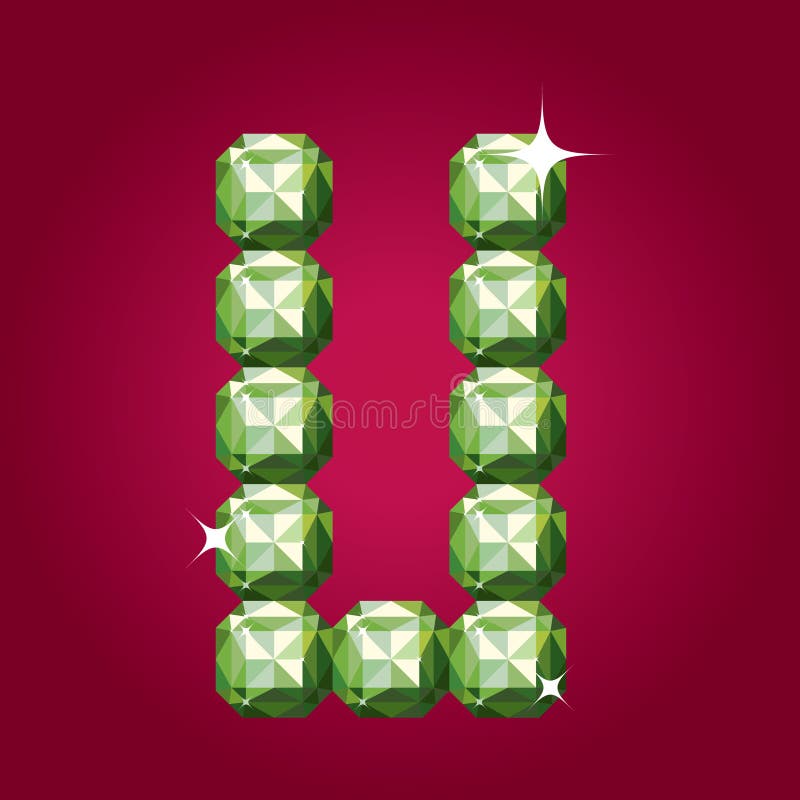 Capital Letter U in Diamonds. Vector Illustration Decorative Design ...