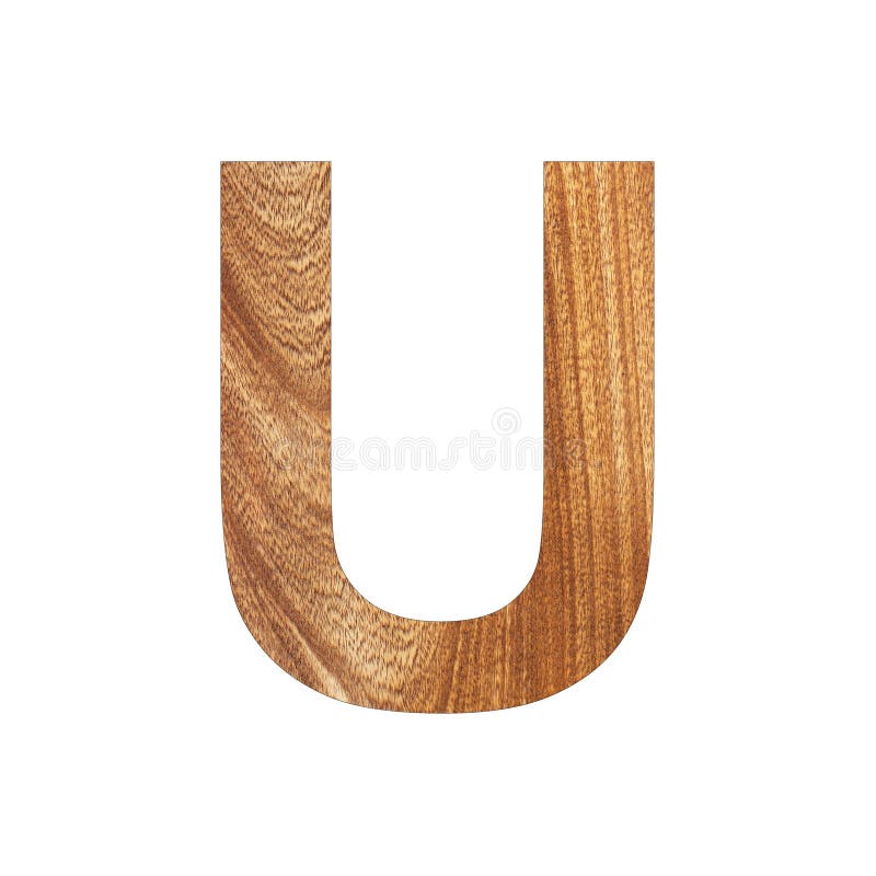 Capital Letter U on Oak Wood Background - White Background Stock Image ...