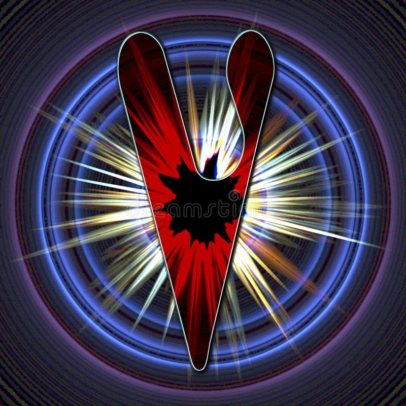 Capital letter V Scifi stock illustration. Illustration of numeral ...