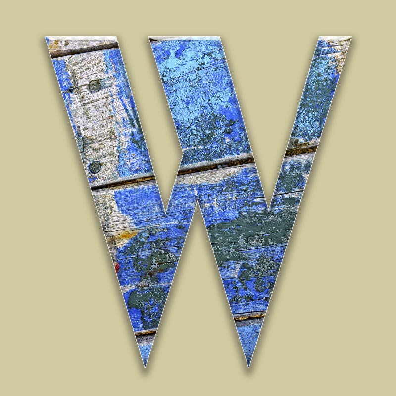 Capital Letter W Design Painted Wood Stock Photos - Free & Royalty-Free ...