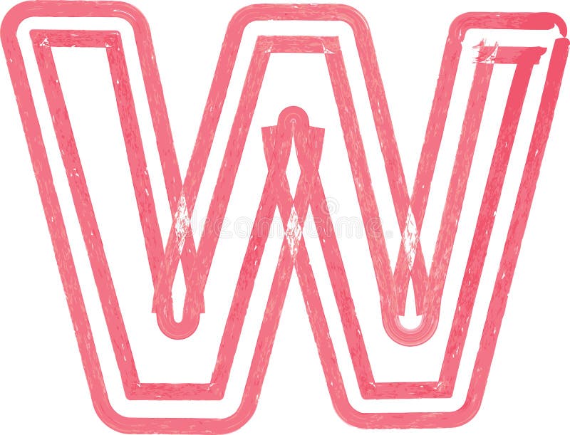 Capital Letter W Drawing with Red Marker Stock Vector - Illustration of ...