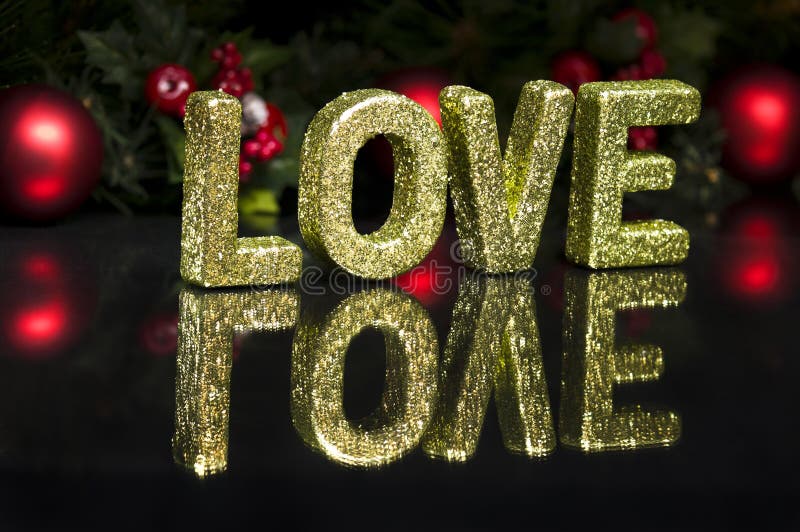 In Capital Letter Written Love, Glitter Effect Stock Photo - Image of ...