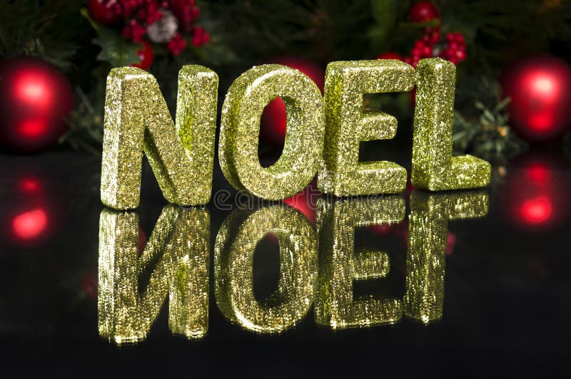 In Capital Letter Written Noel, Glitter Effect Stock Photo - Image of ...
