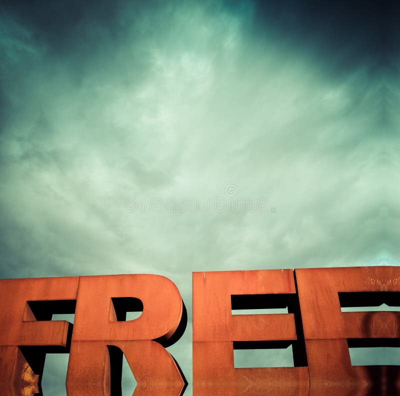 Capital Letters FREE with Cloudy Sky Stock Illustration - Illustration ...