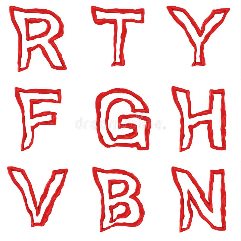 Capital Letters of Red Color Stock Illustration - Illustration of soft ...