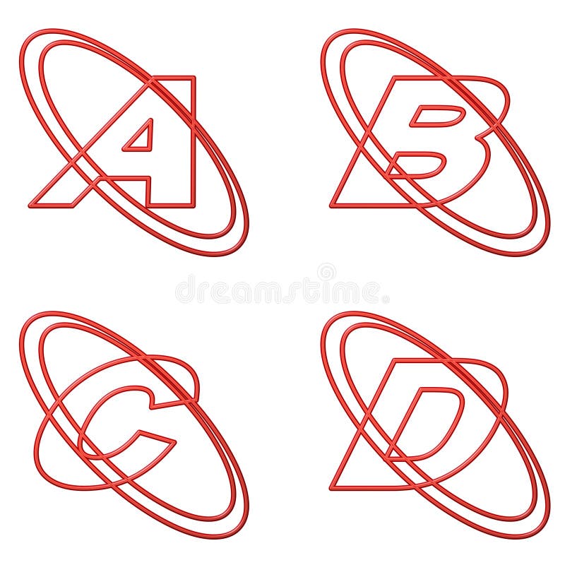 Capital Letters Red Outline 1 Stock Illustration - Illustration of ...