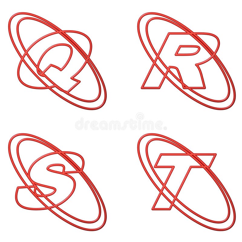 Capital Letters Red Outline 5 Stock Illustration - Illustration of ...