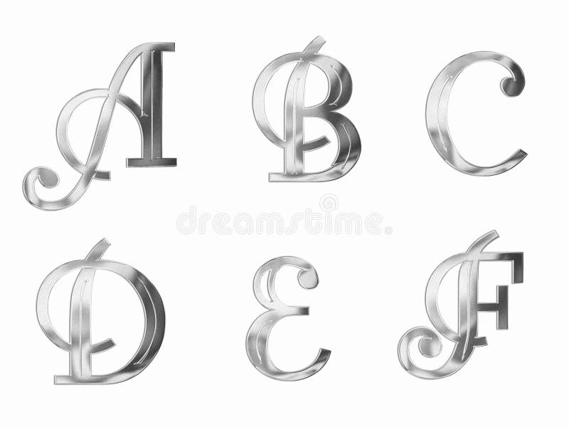 Capital Letters silver 1 stock illustration. Illustration of clipart ...
