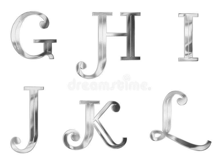 Capital Letters silver 2 stock illustration. Illustration of letters ...