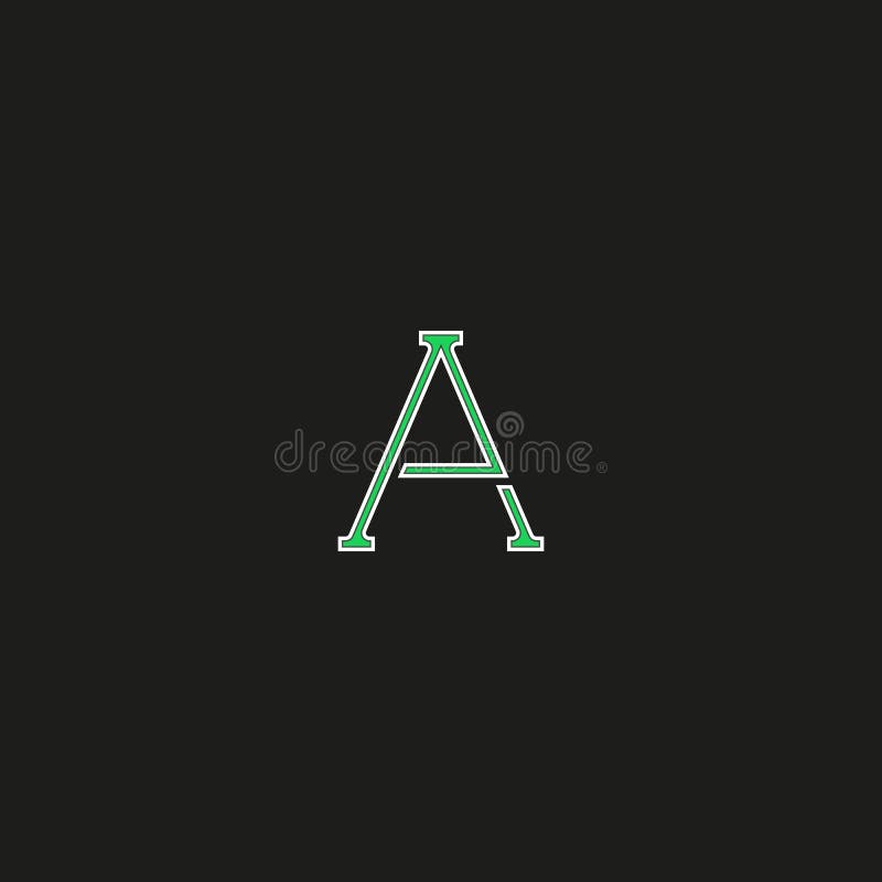 Capital a Logo Letter, Thin Line Modern Hipster Symbol Monogram. Flat ...
