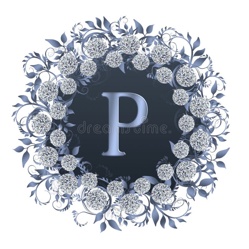 A Capital "P" is Centered on a Dark Circular Background Stock ...