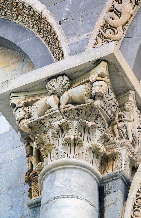 Capital of Pisa Cathedral Column, Italy Stock Image - Image of detail ...