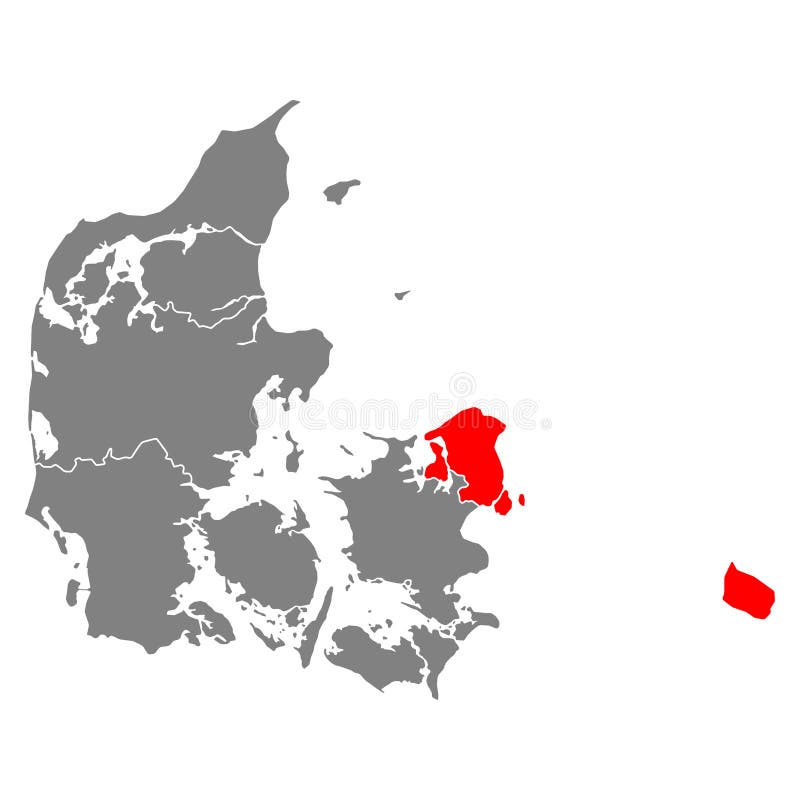 Capital Region of Denmark Map Shape, Travel Web Flat Concept Icon ...