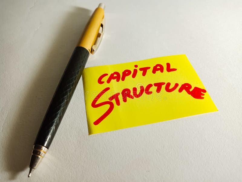 Capital Structure Text Displayed on Yellow Paper Slip with Red Colour ...