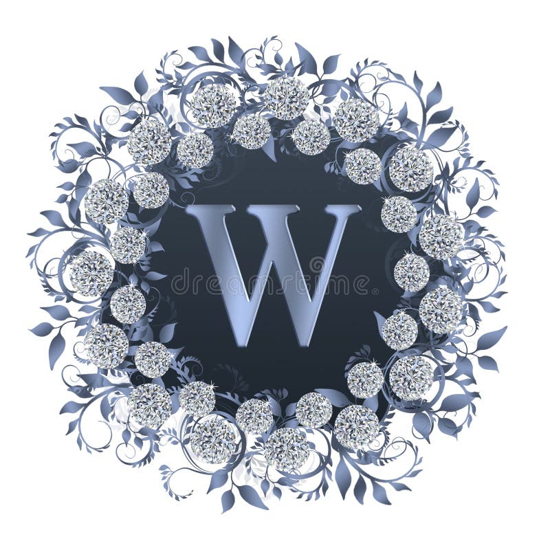 A Capital "W" is Centered on a Dark Circular Background Stock ...