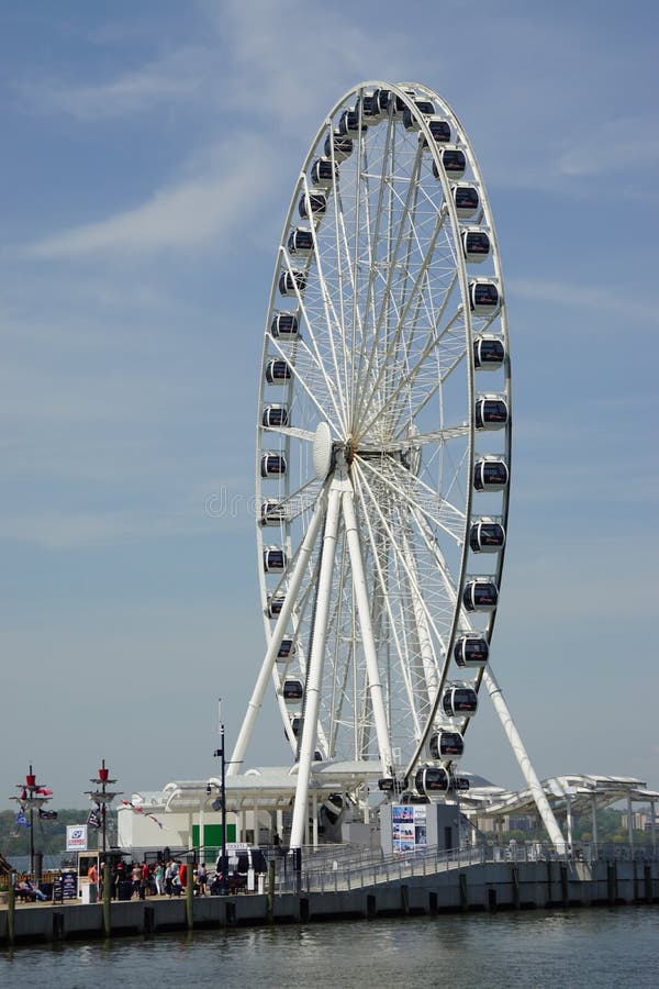 The Capital Wheel at National Harbor Editorial Stock Image - Image of ...