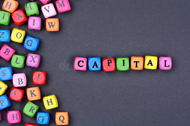 Capital Word on Black Background Stock Image - Image of letter ...