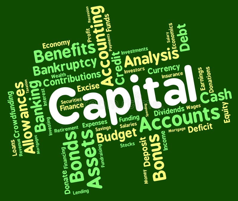 Capital Word Shows Rich Asset and Affluence Stock Illustration ...
