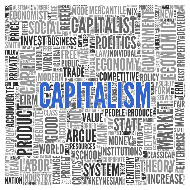 CAPITALISM Word Tag Cloud Design Stock Illustration - Illustration of ...