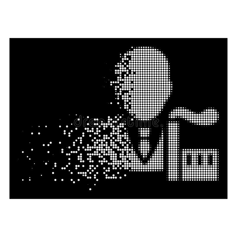 White Fragmented Pixel Halftone Capitalist Oligarch Icon Stock Vector ...