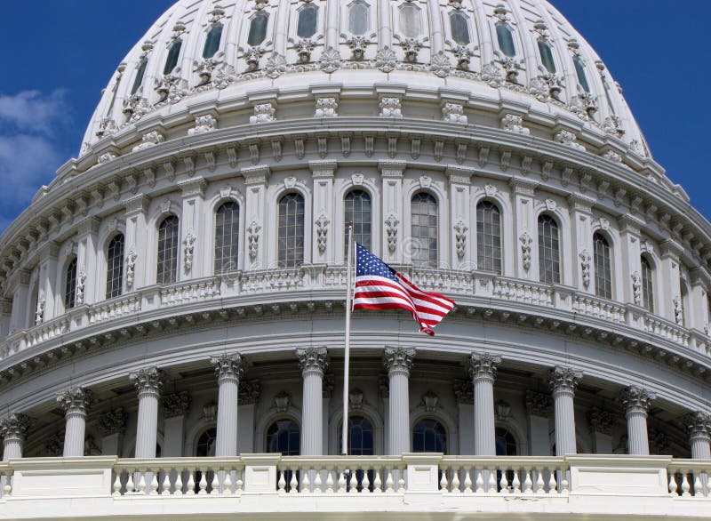 U.S. Capitol with Red, White and Blue Balloons Stock Image - Image of ...