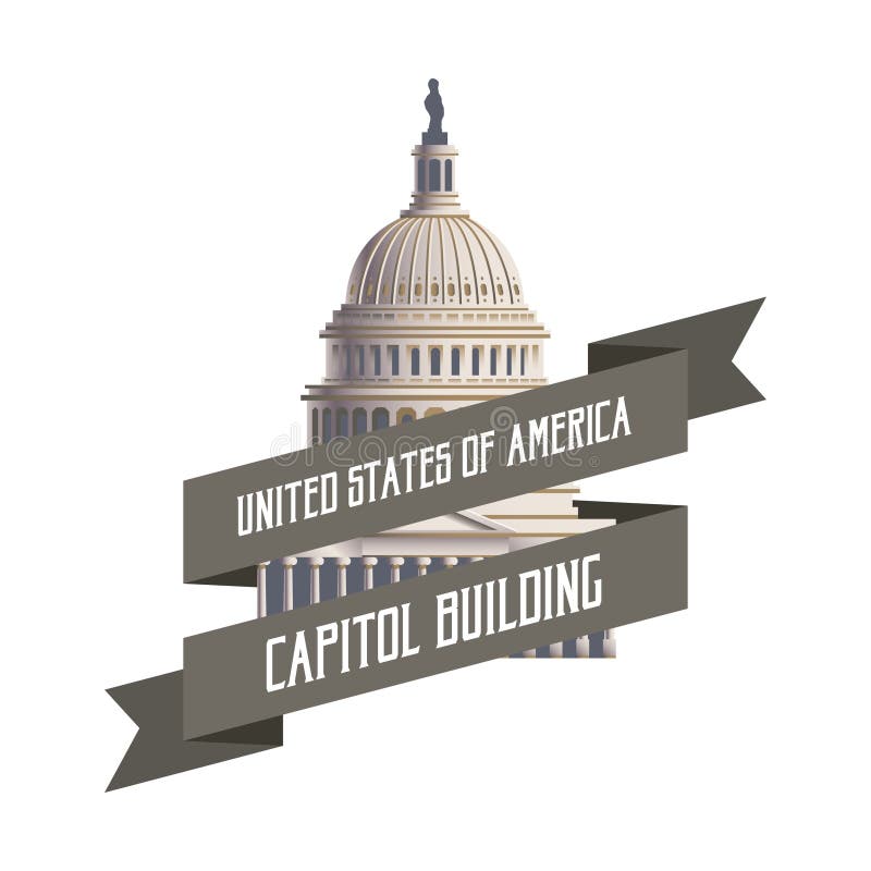 Capitol Building Label. Vector Illustration Decorative Design Stock ...