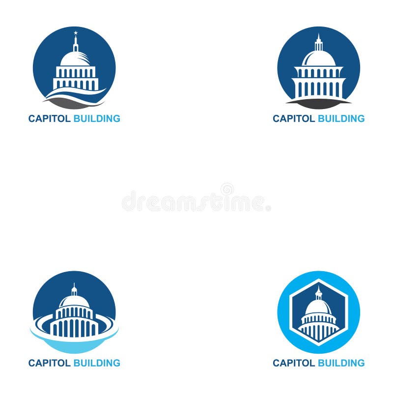 Capitol Building Logo Design Vector Icon. Stock Vector - Illustration ...