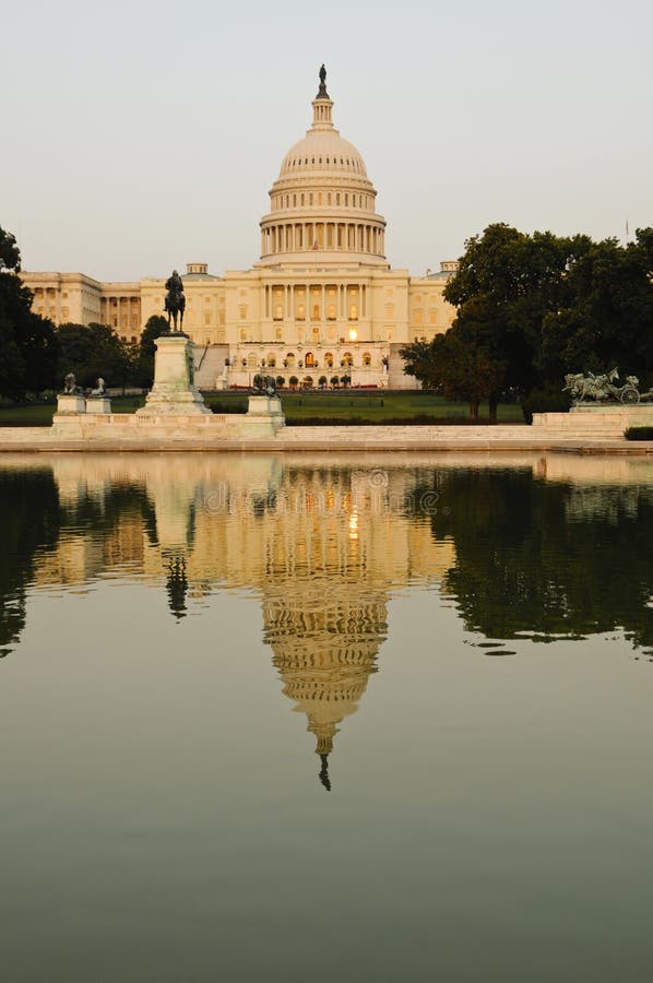 Capitol Building at sunset stock image. Image of landmark - 13944673