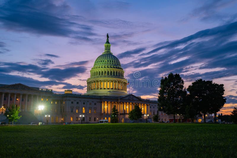 Capitol Building at Sunset, Capitol Hill, Washington DC. American ...