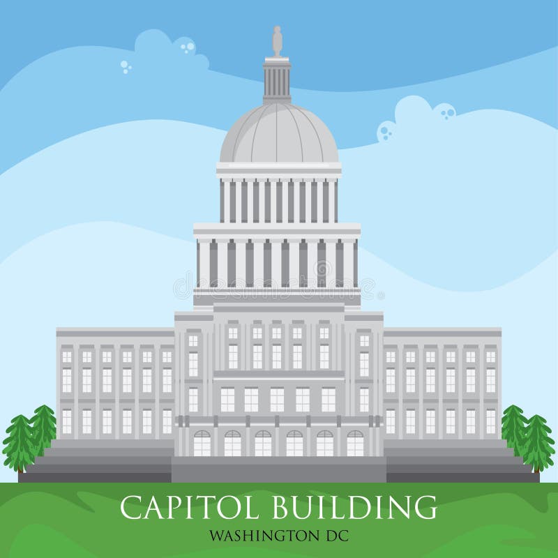Capitol Building. Vector Illustration Decorative Design Stock Vector ...