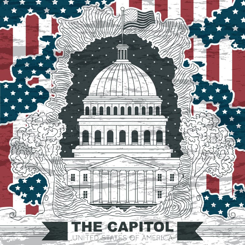 Capitol Building. Vector Illustration Decorative Design Stock Vector ...