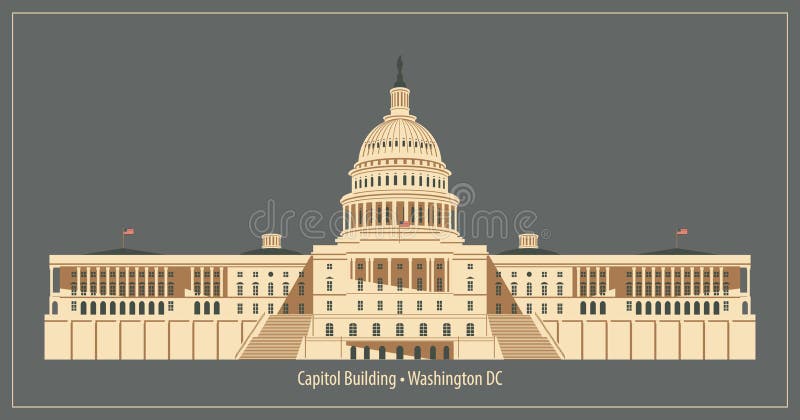 Capitol Building in Washington DC Stock Vector - Illustration of famous ...