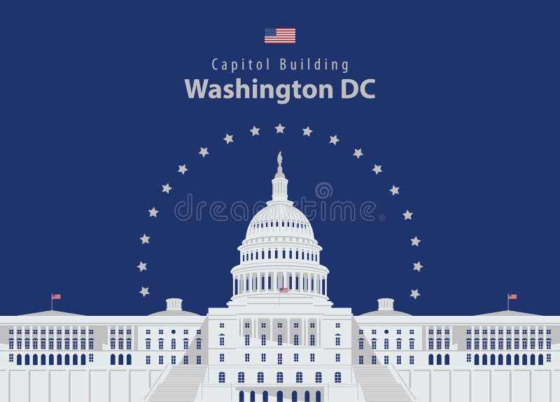 Capitol Building in Washington DC Stock Vector - Illustration of ...