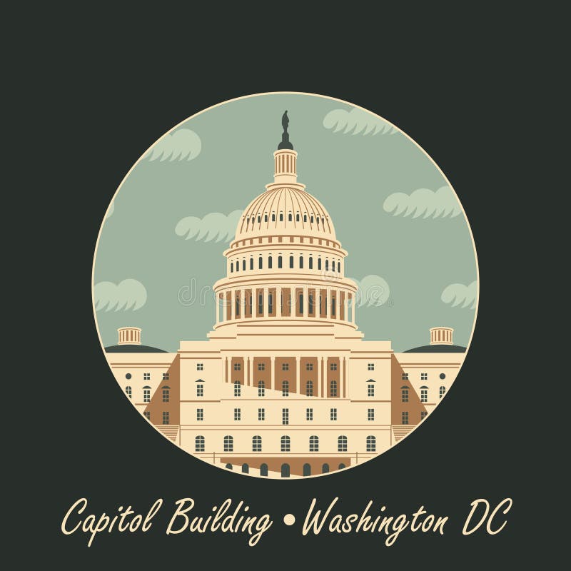 Capitol Building in Washington Stock Vector - Illustration of logo ...