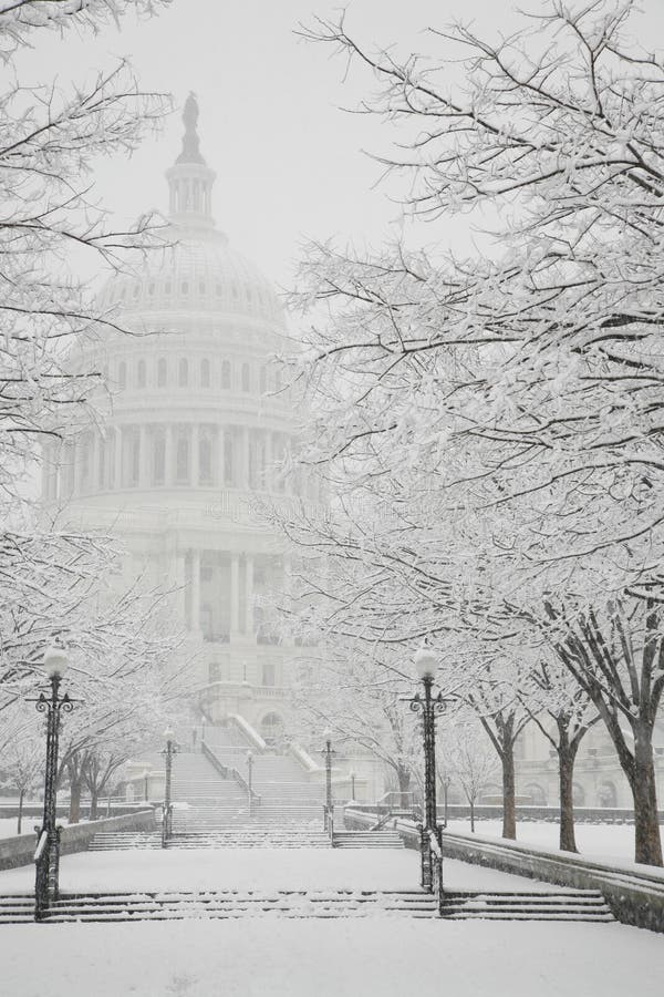 Capitol Building, Winter, Washington, DC, USA Stock Image - Image of ...