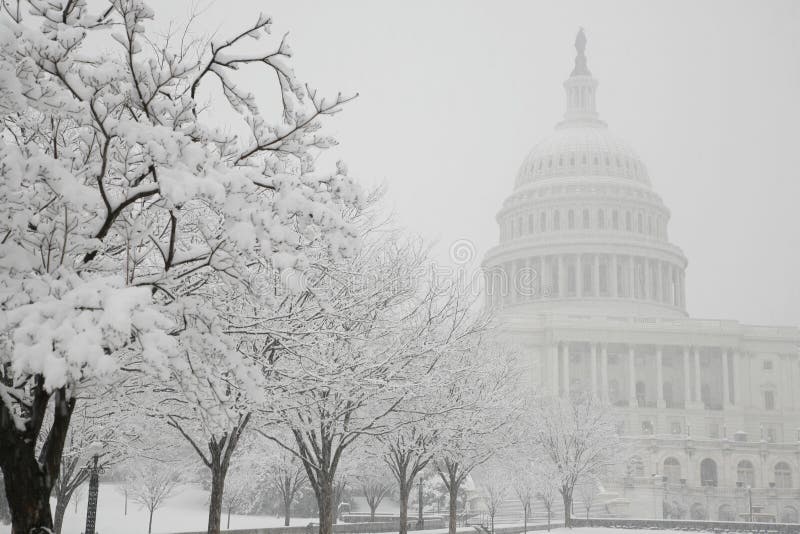 Capitol Building, Winter, Washington, DC, USA Stock Image - Image of ...