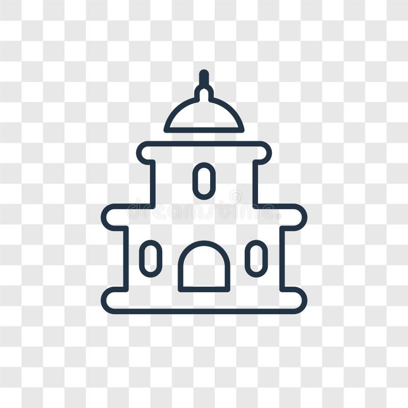 Capitol Concept Vector Linear Icon Isolated on Transparent Background ...