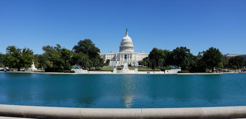 Capitol Hill Panorama, Washington, DC Stock Photo - Image of blue ...
