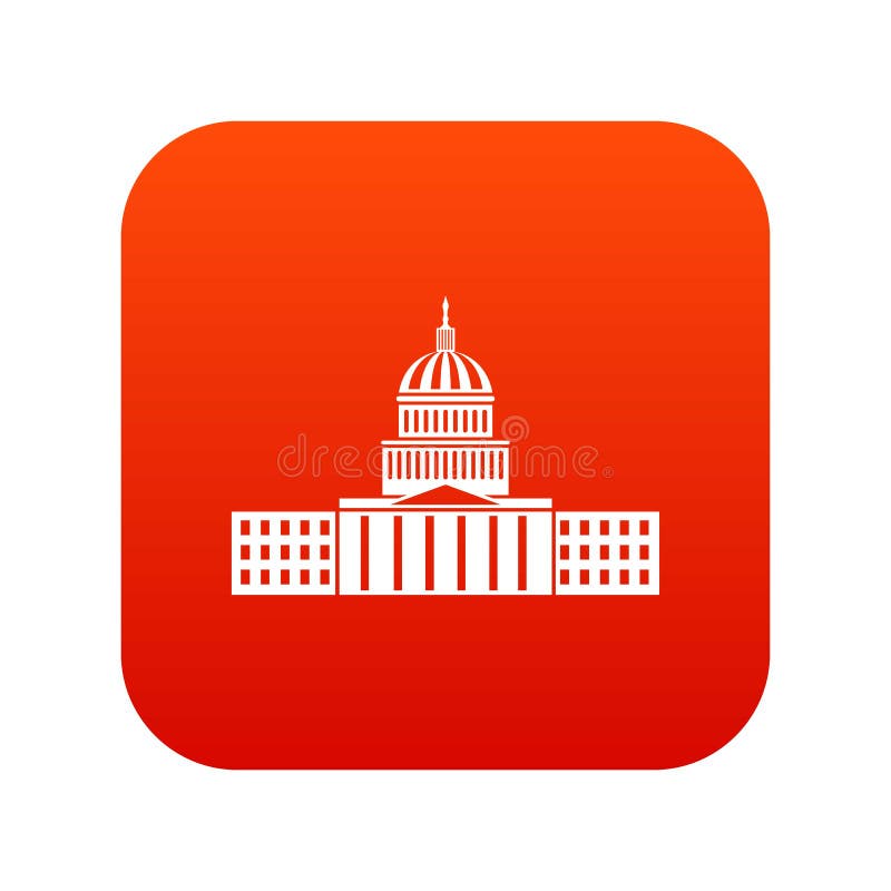 Capitol icon, flat style stock vector. Illustration of patriotism ...