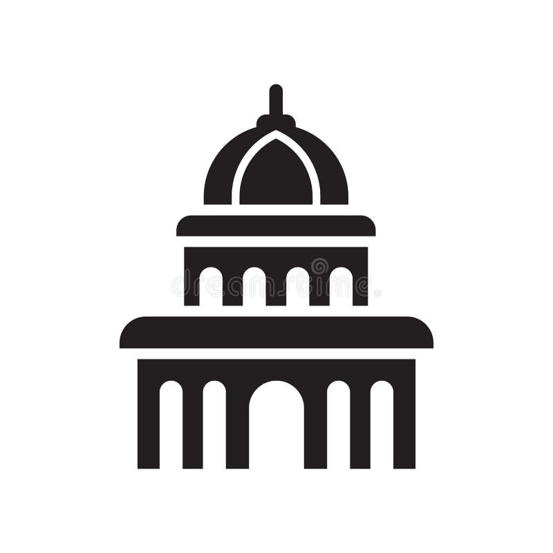 Capitol Vector Icon on Transparent Background, Linear C Stock Vector ...