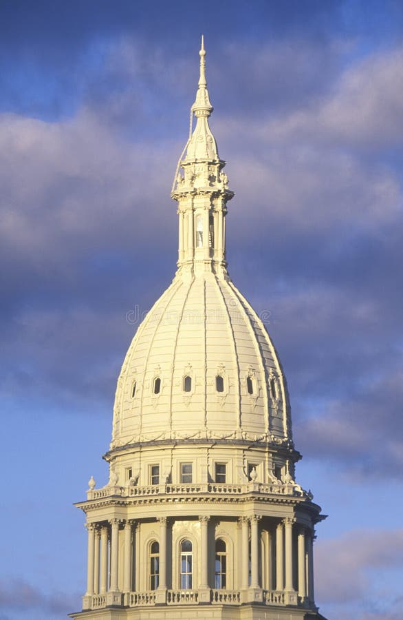Michigan Capital stock image. Image of architecture, steeple - 1063089