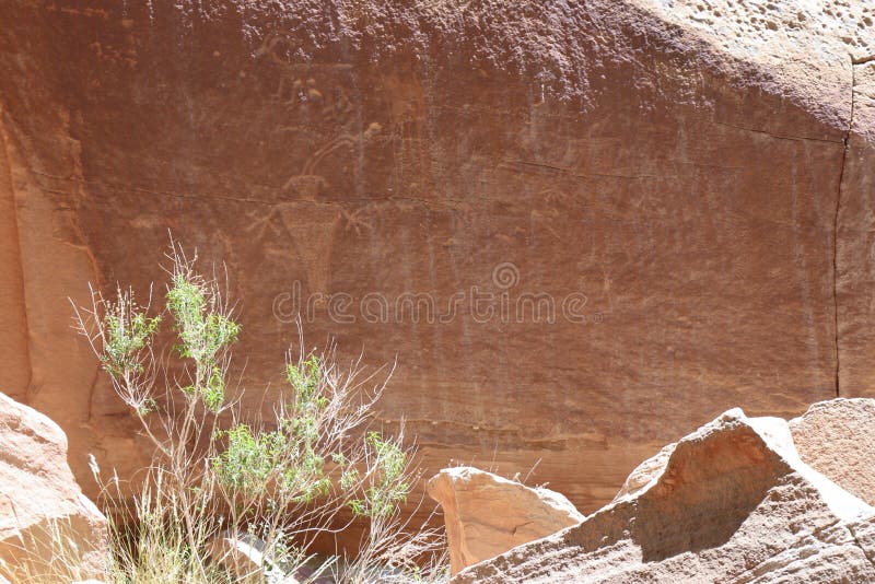 Capitol Reef Fremont Petroglyphs Stockfoto - Bild von schön ...