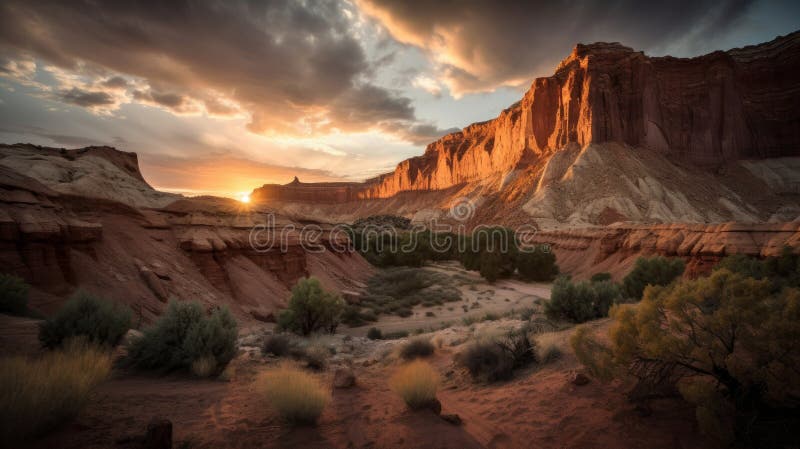 Capitol Reef National Park on Sunset - Made with Generative AI Tools ...