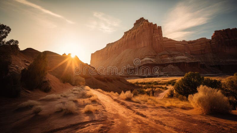 Capitol Reef National Park on Sunset - Made with Generative AI Tools ...