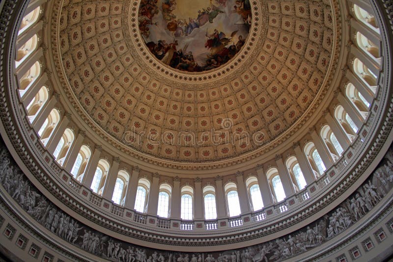 US Capitol Rotunda, Washington, DC Stock Image - Image of horizontal ...