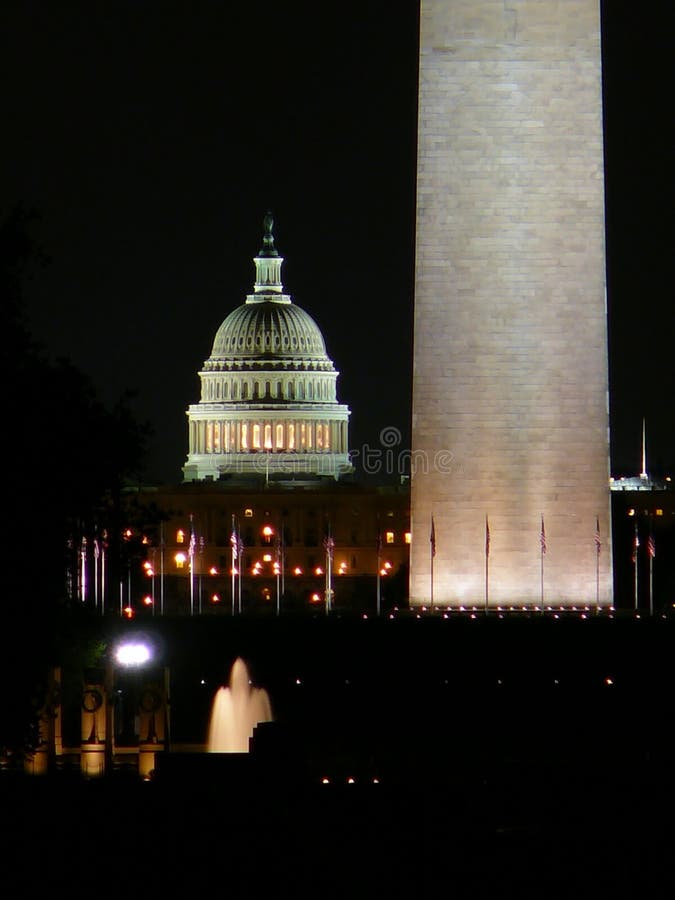 Capitol & Washington Monument in Washington DC Stock Photo - Image of ...