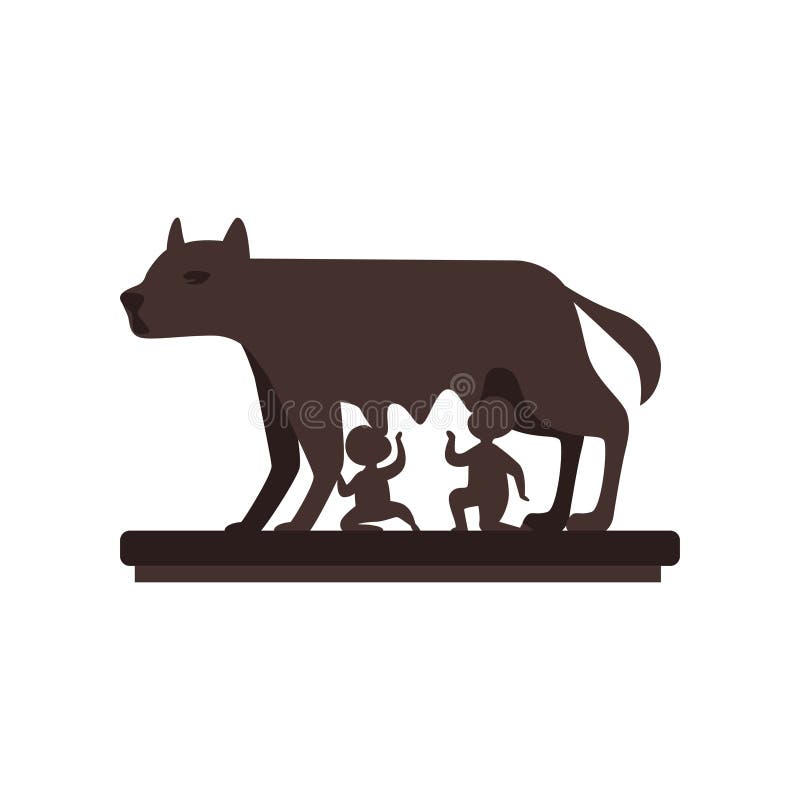 Romulus and remus statue stock illustration. Illustration of vulpes ...